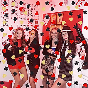 200 Pack Glitter Casino Confetti Decorations, Poker Table Scatter for Las Vegas Game Night Party Supplies