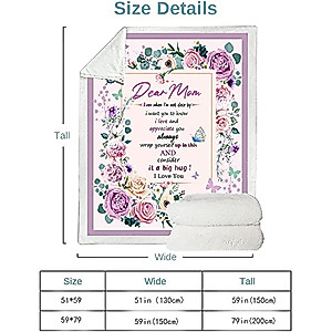 Onecmore Gifts for Mom Mothers Day Birthday Romantic Gifts for Mom Blanket,Mom Valentines Day Gifts,Mom Romantic Gifts, Mom Gifts from Daughter Son,New Mom Gifts for Women Gifts for Mom Throw Blanket