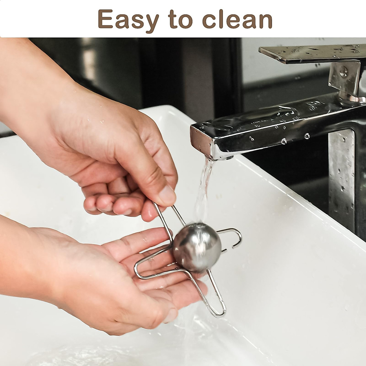 WEIGUZC Coffee Cooling Tool with Reusable Stainless Steel Ice Sphere - Unlock Coffee True Flavors, Also Ideal for Bourbon, Scotch, and Cocktails - 40mm Round Shape (1)