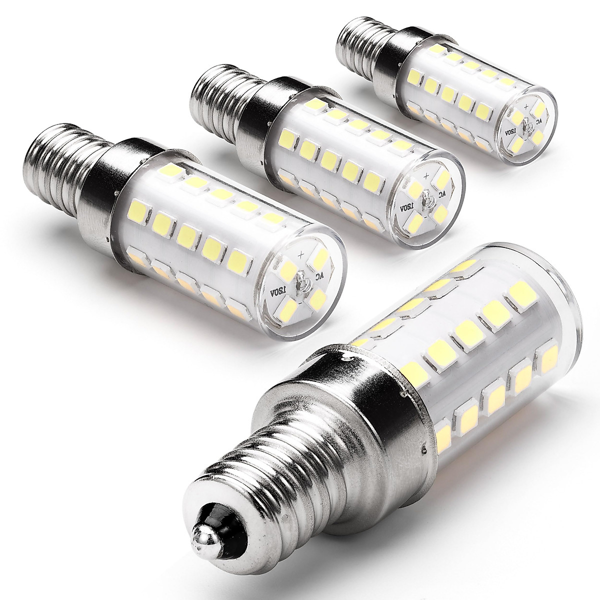 Heifymi E12 40 Watt Equivalent LED Bulbs 6000K Daylight White 450lm 4W 120V LED Candelabra Bulb with T6 C7 E12 Small Base for Wall Sconces Pendant Chandelier Ceiling Fan Lighting, Non-Dimmable, 4 Pack