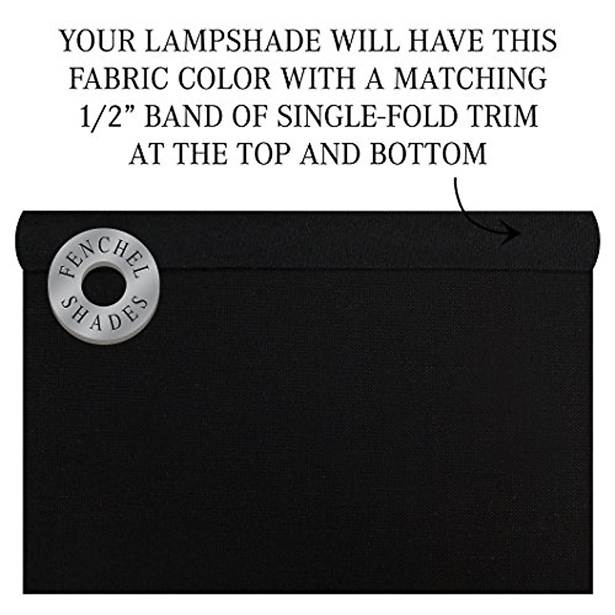 FenchelShades.com 10" Top Diameter x 10" Bottom Diameter 10" Height Fabric Drum Lampshade Spider Attachment (Linen Black)