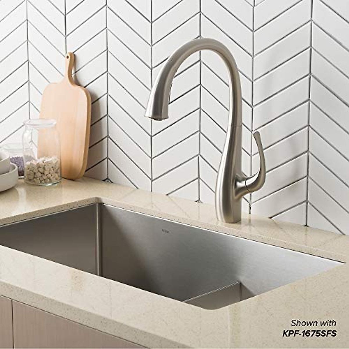 Kraus KHU103-32 Standart PRO 32 inch 16 Gauge Undermount 60/40 Stainless Steel Set (8 Item Bundle: Sink, Bottom Grid Assembly, Drain Cap x2, Kitchen Towel), 32, 50/40 Double Bowl, Silver