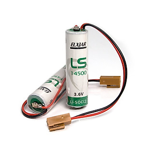 Coonyard (2-Pack) 3.6V 2600mAh LS14500-MER PLC Lithium Battery Replacement for Mitsubishi CR1, CR2, CR3, M500, M600, BKO-NC2157H01, C52011, ER6 BKO-NC2157H01, ER6V BKO-NC2157H01, ER6V-C4