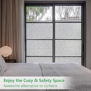 Privacy Window Film Frosted Window Film Privacy Stained Glass Film Decor Opaque Static Cling Self Adhesive Vinyl Window Door Sticker for Home Office Stained Glass Window Film (Size : 30x200cm)