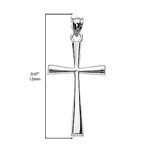 .925 Sterling Silver Simple Classic Flared Cross Pendant