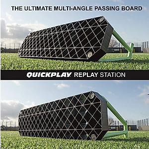 QUICKPLAY Replay Station Rebound Board - Portable Dual Surface Soccer Rebounder with Adjustable Angle, Sandbag - Soccer Training Equipment for Control, Passing, Shooting Practice – 37.5x9.5