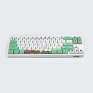 Mahjong Style PBT Dye-sub Keycaps with Puller for 61/64/87/96/104 Keys GH60 RK61 Matrix Joke Custom Mechanical Gaming Keyboard