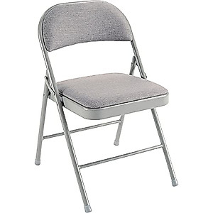 Global Industrial Fabric Seat Folding Chair, Gray, Lot of 4