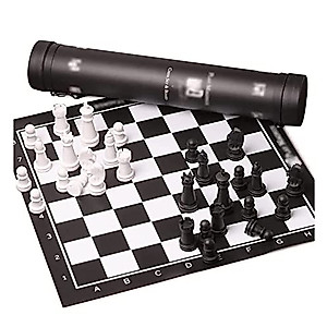 JGATW Chess Set Portable Chess Checkers Set，Folding Roll Up Chess Game for Outdoor Activities Chess Sets International Chess