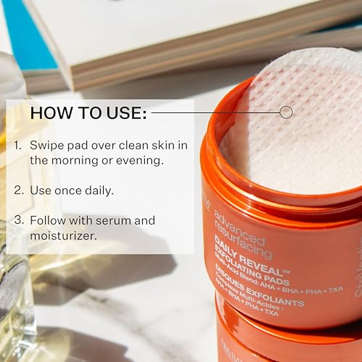 StriVectin Advanced Resurfacing Daily Reveal Exfoliating Face Pads, Visibly Smooths and Brightens Skin, Reduces Blackheads 60 ct