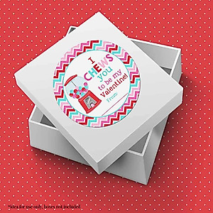 I Chews You Bubble Gum Valentine Party Favor Sticker Labels for Kids, 40 2" Party Circle Stickers by AmandaCreation, Great for Classroom Valentines, Envelope Seals, Gifts & Treats
