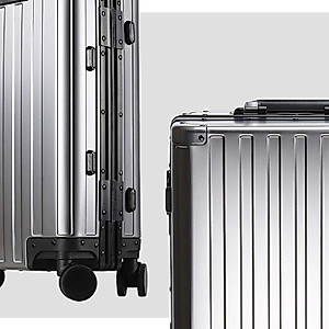 Sindermore Luggage, Aluninum Hardside Suitcase With TSA Lock (Grey, 25 inch Checked Medium)