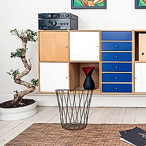 Zerodeko Mesh Wire Garbage Can Black: Litter Trash Bin Round Open Top Wastebasket Home Office Rubbish Trash Basket Recycling Bins