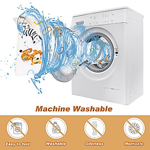 Tradder Alphabet ABC Portable Baby Play Mat 43 x 43 Inch Boho Animal Washable Foldable Non-Slip Crawling Mat for Babies Kids Play Mats Pad for Floor Playpen Toddler Infants Tummy Time Activity Mat