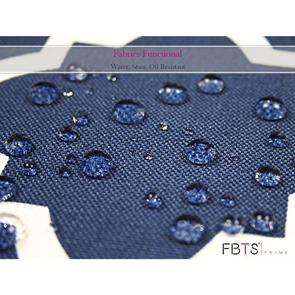 FBTS Prime Outdoor Seat Cushions Set of 2 Patio Chair Cushions with Ties 16x17 Inch Navy Geometry U-Shape Chair Pads for Outdoor Patio Furniture Garden Home Office