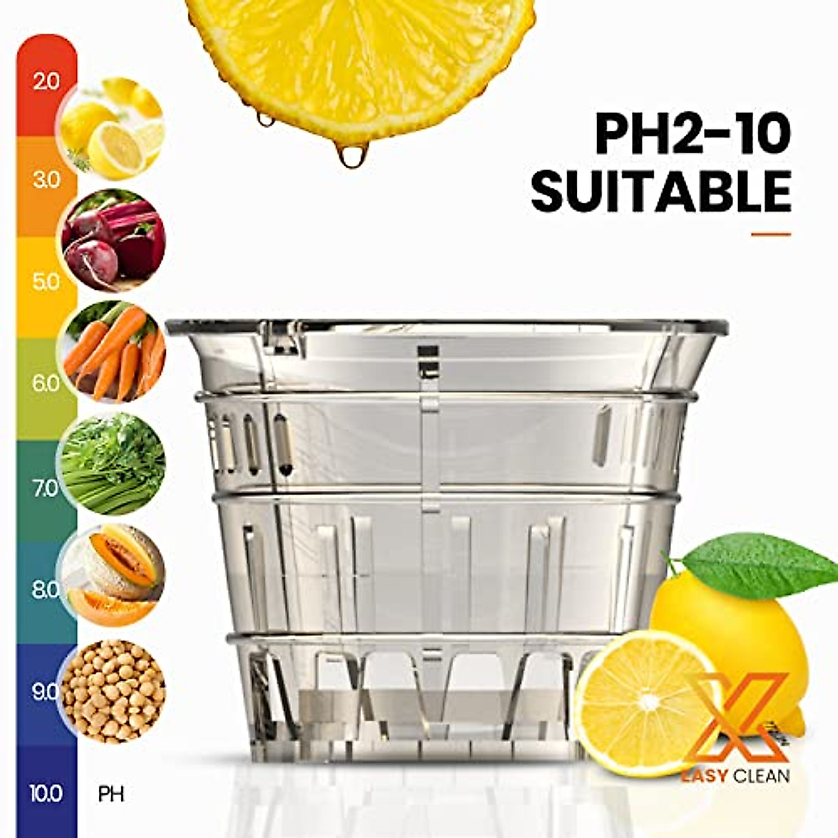 MIUI Slow Masticating Juicer Machines - Slow Juicer Cold Press with Big Wide Chute, Easy to Clean Suitable for Celery Fruit Vegetable, Mini Fully Automatic Slow Juciers Maker (White)