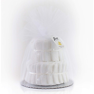 Decorate it Yourself 2 Tier Plain Diaper Cake White