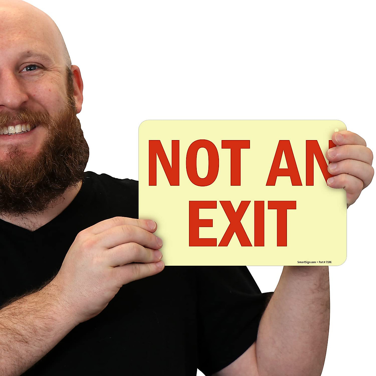 SmartSign Not an Exit Label | 7" x 10" Glow-in-The-Dark Laminated Vinyl Sticker, Made in USA