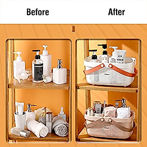 LAIGOO Large Shower Caddy Basket, Plastic Storage Basket with Handles Storage Bins Shower Storage Organizer for Bathroom, College Dorm, Kitchen, Bedroom, Gym