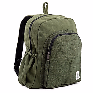 Mini Hemp Backpack Bag - Eco Friendly Durable Green by Freakmandu