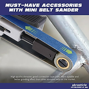 3/8" x 13" Zirconia Sanding Belts for Metal, 3/8 x 13 Inch Zirconia Metal Grinding Sand Paper, 36 PCS 6 Each of 60/80/100/120/180/240 Assorted Grits