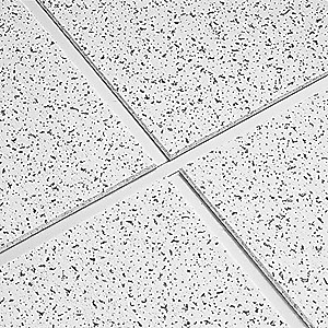 Armstrong Ceiling Tiles; 2x4 Ceiling Tiles - Acoustic Ceilings for Suspended Ceiling Grid; Drop Ceiling Tiles Direct from the Manufacturer; CORTEGA Item 703 – 10 pcs White Tegular