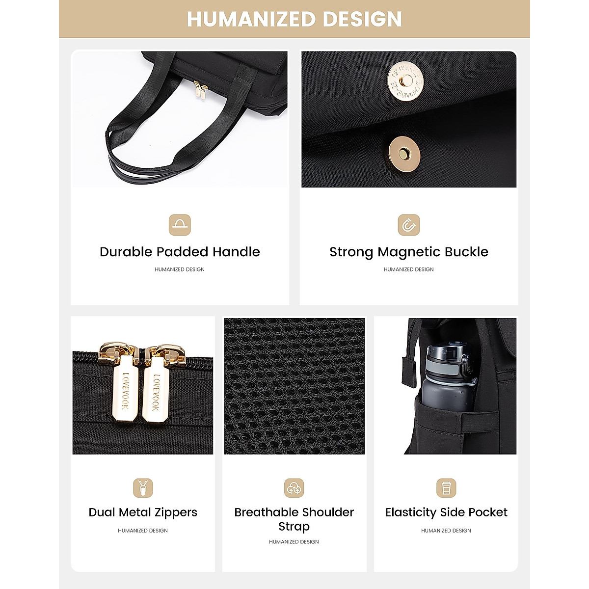 LOVEVOOK Laptop Backpack for Women Men, 17 Inch Work Backpacks Purse with USB Port, Waterproof Nurse Teacher Bag, Wide Open Business Travel Computer Backpack, Convertible College Tote Daypack