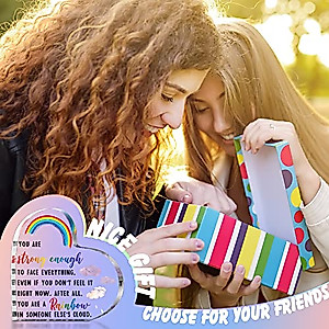 Thinking of You Gifts Friend Encouragement Cheer up Gifts Rainbow Gifts Inspirational Gifts for Women Motivational Quotes Acrylic Decor Office Positive Keepsake for Coworker Friend Daughter Mom