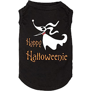 Halloween Dog Clothes Funy Pumpkin T-Shirt Cute Ghost Dog Bone Print Shirt Small Large Dog Vest Puppy Fall Gift (X-Large, Black-2)