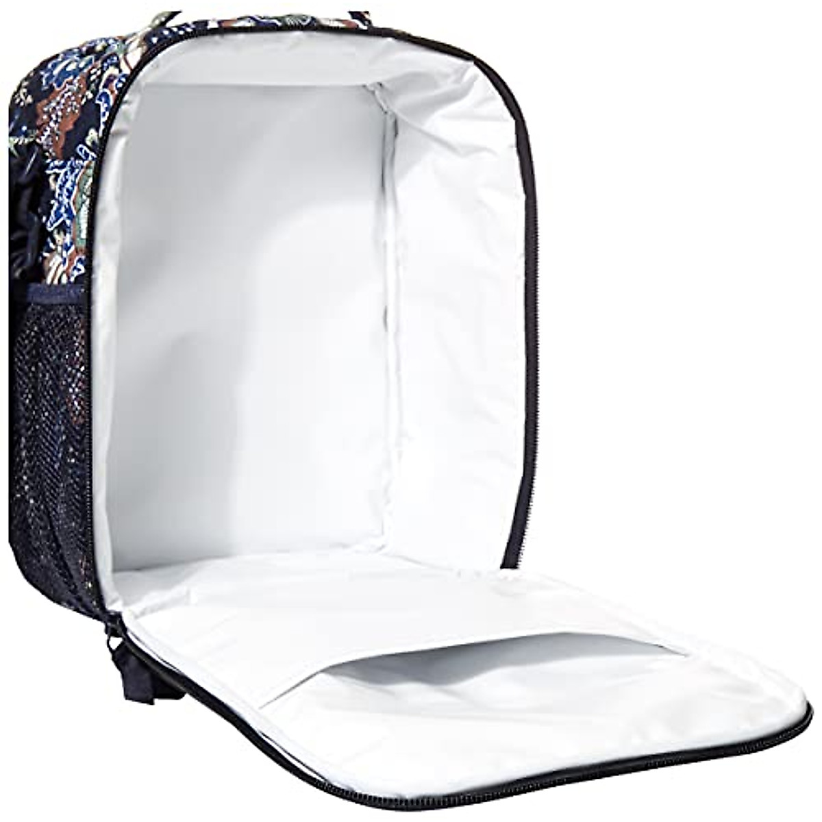 Vera Bradley Women's Cotton Deluxe Lunch Bunch Lunch Bag, Java Navy Camo - Recycled Cotton, One Size