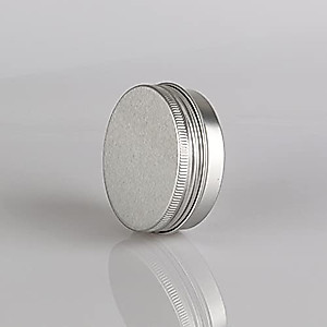 DLIBUY 12 Pcs 40ml 40g Empty Round Silver Aluminum Tin Jars with Screw Lids Cosmetics Lip Balm Containers Pots for DIY Candle, Salve Powder, Crafts, Storage Cans 3 Alu Spoon, 12 Labels