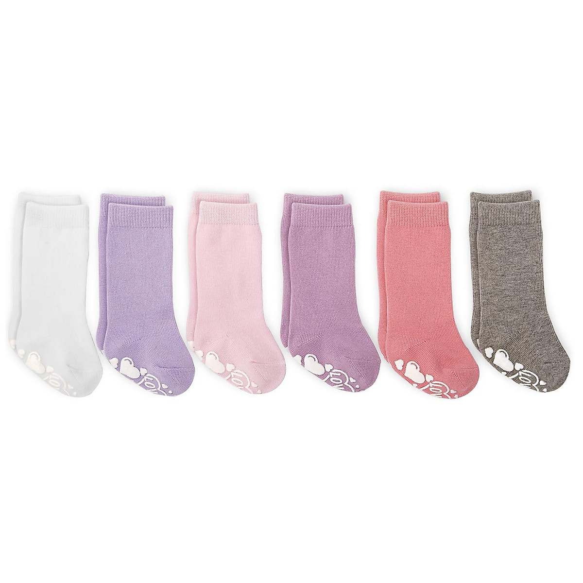 LA Active Anole Newborn & Infant Baby Socks - 6 Pairs - Knee High Boys Girls Cotton (Girls, 0-3 Months)