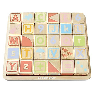Le Toy Van - Petilou Wooden Educational ABC Wooden Blocks | Educational Wood Toys for Toddlers and Babies | Suitable for A Boy Or Girl 1 Year Old +