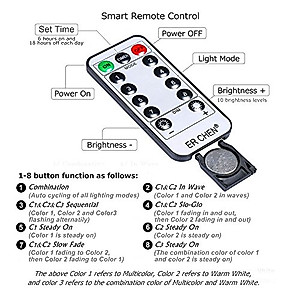 ER CHEN Color Changing Battery Operated Fairy Lights, 33ft 100 LED 8 Modes Silvery Copper Wire Twinkle String Lights with Remote/Timer for Bedroom, Patio, Wedding, Party (Warm White&Multicolor)