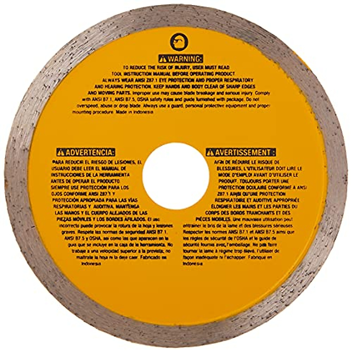 DEWALT Diamond Blade for Porcelain Tile, Wet/Dry, 4-1/2-Inch (DW4765) , Yellow