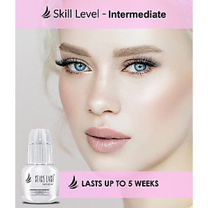 Sensitive Eyelash Extension Glue Stacy Lash 0.17fl.oz/5ml / 5-6 Sec Drying time/Retention – 4-5 Weeks/Black Adhesive/Professional Supplies