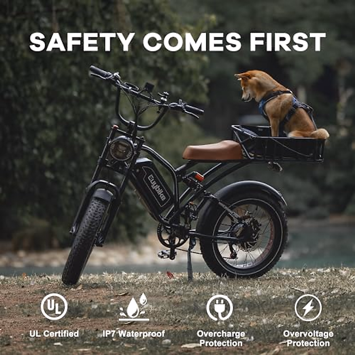 EUY Electric Bike, 2000W Motor 48V 25Ah Removable Battery Electric Bike, 20 “4.0 Fat Tire EBike 30MPH All Terrain Assist Electric Bike, Hydraulic Oil Brake, Adjustable Front Fork,Full Suspension