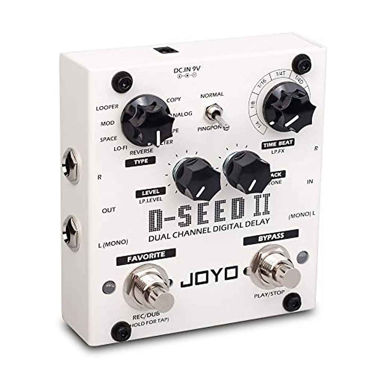 JOYO D-SEED-II Multi Pedal Effect, Stereo Looper Effect & Delay Pedal Effect for Electric Guitar Dual Channel & 8 Digital Delay Modes