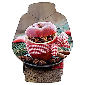 Women's Hoodies Sweatshirt Thenlian Men's Autumn Winter Christmas Casual 3D Printing Long Sleeve Sweatershirt Tops(XL, Khaki)