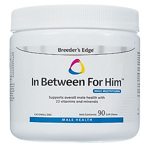 Revival Animal Health Breeder's Edge in Between for Him, Male Multivitamin for Cats/Small Dogs- 90 ct