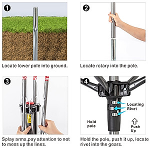 STORAGE MANIAC Outdoor Umbrella Drying Rack, 12 Lines with 164 Feet Drying Space, Steel Frame & Adjustable Height, 4-arm Umbrella Clothesline for Laundry, Collapsible Clothes Drying Rack for Backyard