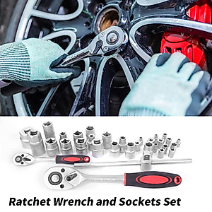 Tool Box with Tools, Tool Sets for Men, ToolKit with Rolling Tool Box, Complete Tool Box Set, Home Repair Tool Set, Mechanic Tool Set as Gift on Father's Day