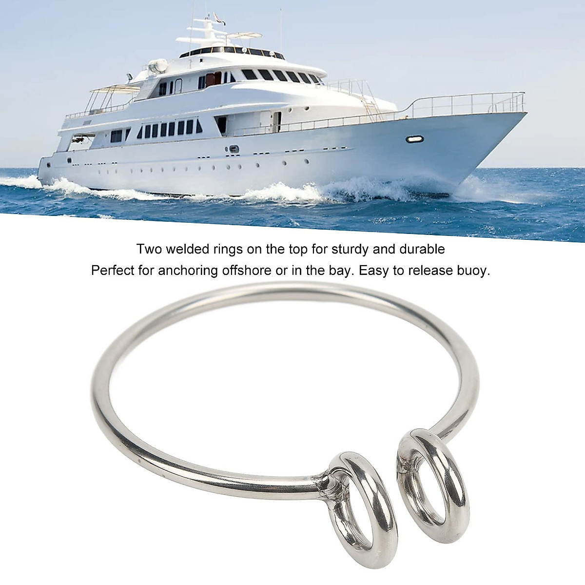 Yuecoom Anchor Retrieval Ring, 8mm Stainless Steel Marine Anchor Retrieving System for Boat Yacht Fishing