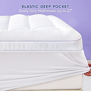 ABENE 3 Inch Dual Layer Memory Foam Mattress Topper Twin XL, 2 Inch Memory Foam Plus 1 Inch Down Alternative Pillowtop Mattress Pad, with Bedside Pocket, College Dorm Essential (Twin XL, White)