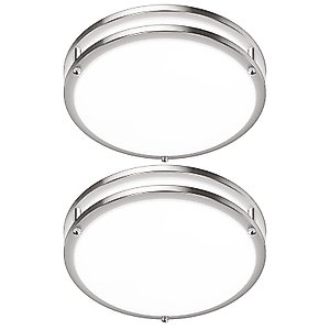 2-Pack 36W LED Ceiling Light Fixture (450W Equiv), 12IN Modern Flush Mount Ceiling Lights, Dimmable Ceiling Lamps Super Bright 3000LM, 3000K/4000K/5000K Adjustable for Bedroom Kitchen Bathroom Hallway