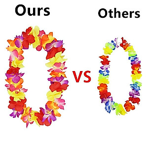 8 Pcs Thicken 41 Inch Hawaiian Leis, 4 Color Lei for Graduation Party, Dance Party, Photo Prop in Outdoors (8 Pcs 4 Color)