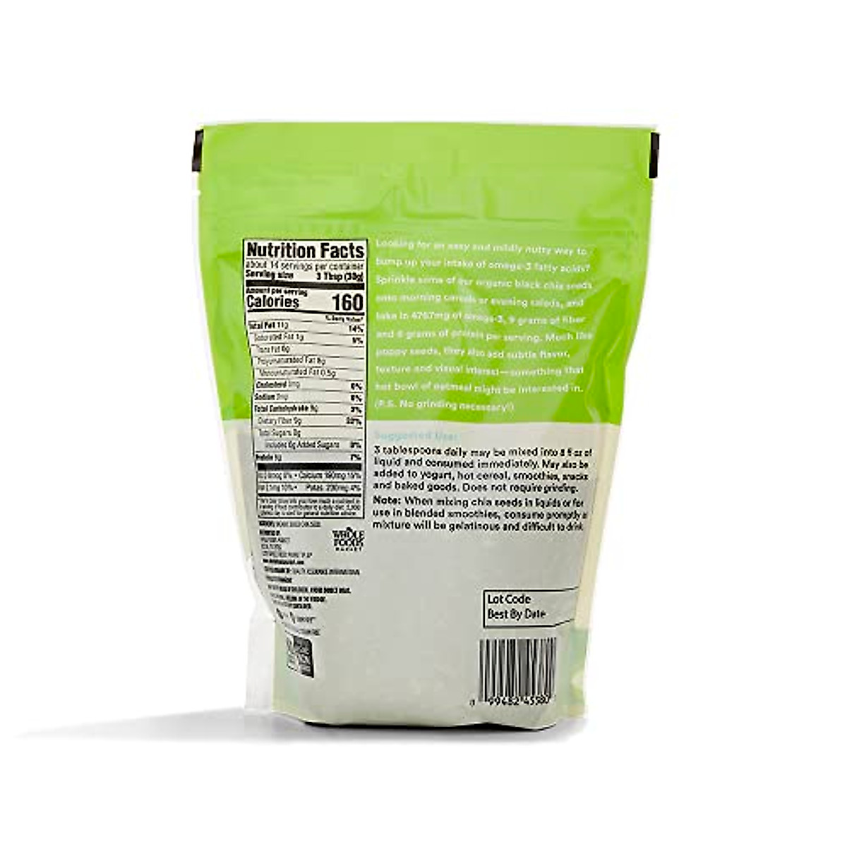 365 by Whole Foods Market, Organic Black Chia Seeds, 15 Ounce