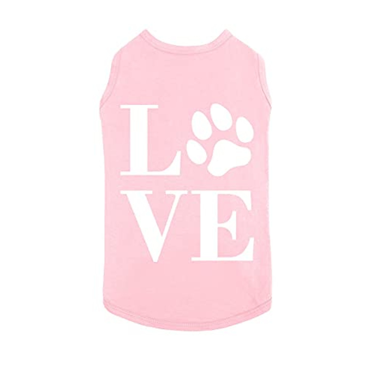 Apparelyn Love Funny Printed Cute Round Neck Sleeves Less Tshirt - 100% Soft Cotton Washable Lightweight Breathable Summer Clothes Fitable to Your Dog Puppy & Cat |