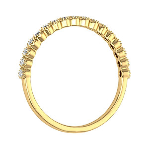 1/5 Carat Bezel Set Diamond Wedding Band Ring in 10K Yellow Gold (Ring Size 4.75)