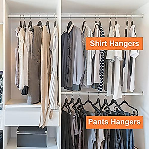 Velvet Hangers Clips, DIGHEIGG Clothes Pins for Pants Hangers Skirt Hangers, Black Strong Clips for Kids Toddler Hanger for Closet Organizer 16 Pack